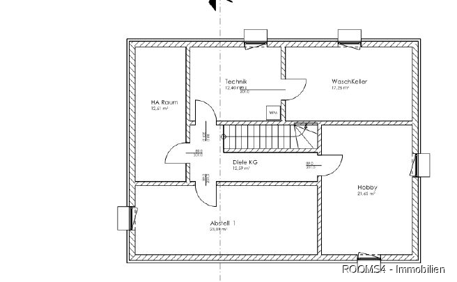 Grundriss Kellergeschoss mit Wellnessbereich - ROOMS4 ...
